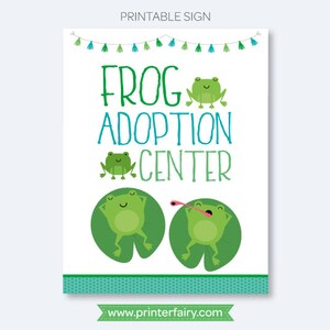 Frog Adoption Party, Pet Adoption Sign + Adoption Certificate ...