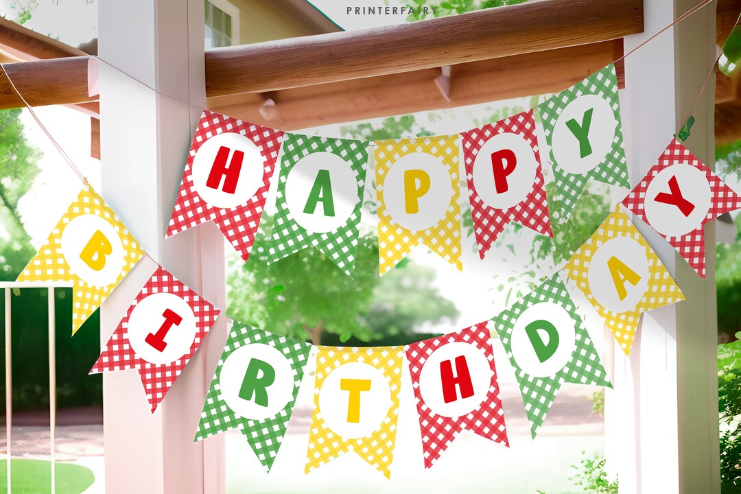 Farm Birthday Party Banner, Editable, Farm Animals Bunting Banner ...