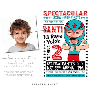 Lucha Libre Invitation With Photo, Personalized for Any Age, Cinco De ...