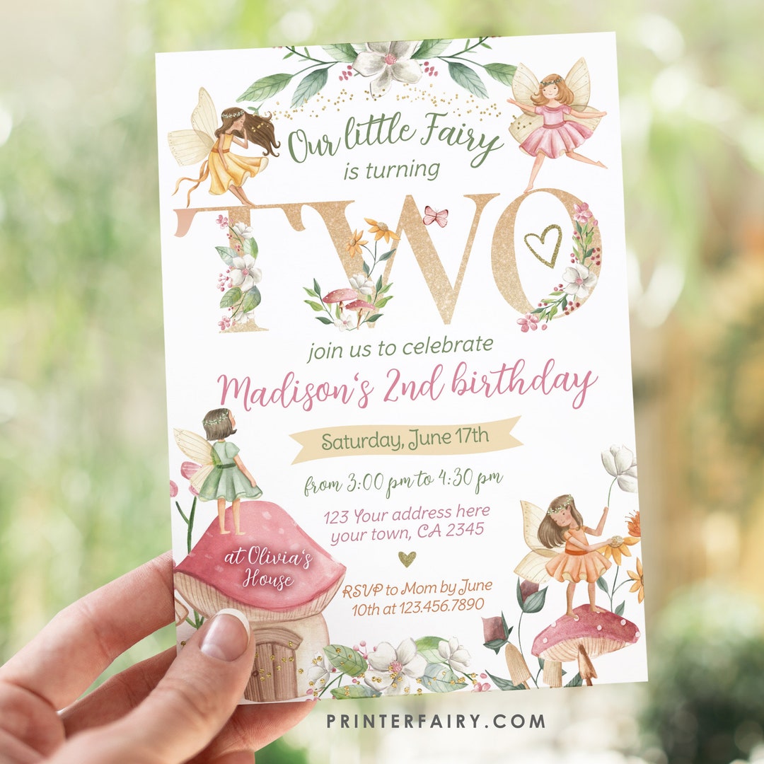 Editable Fairytale Party Second Birthday Invitation, Whimsical Fall 2nd ...