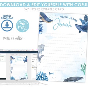 Whales Birthday Time Capsule Sign, Ocean Party (download Printable) - Etsy