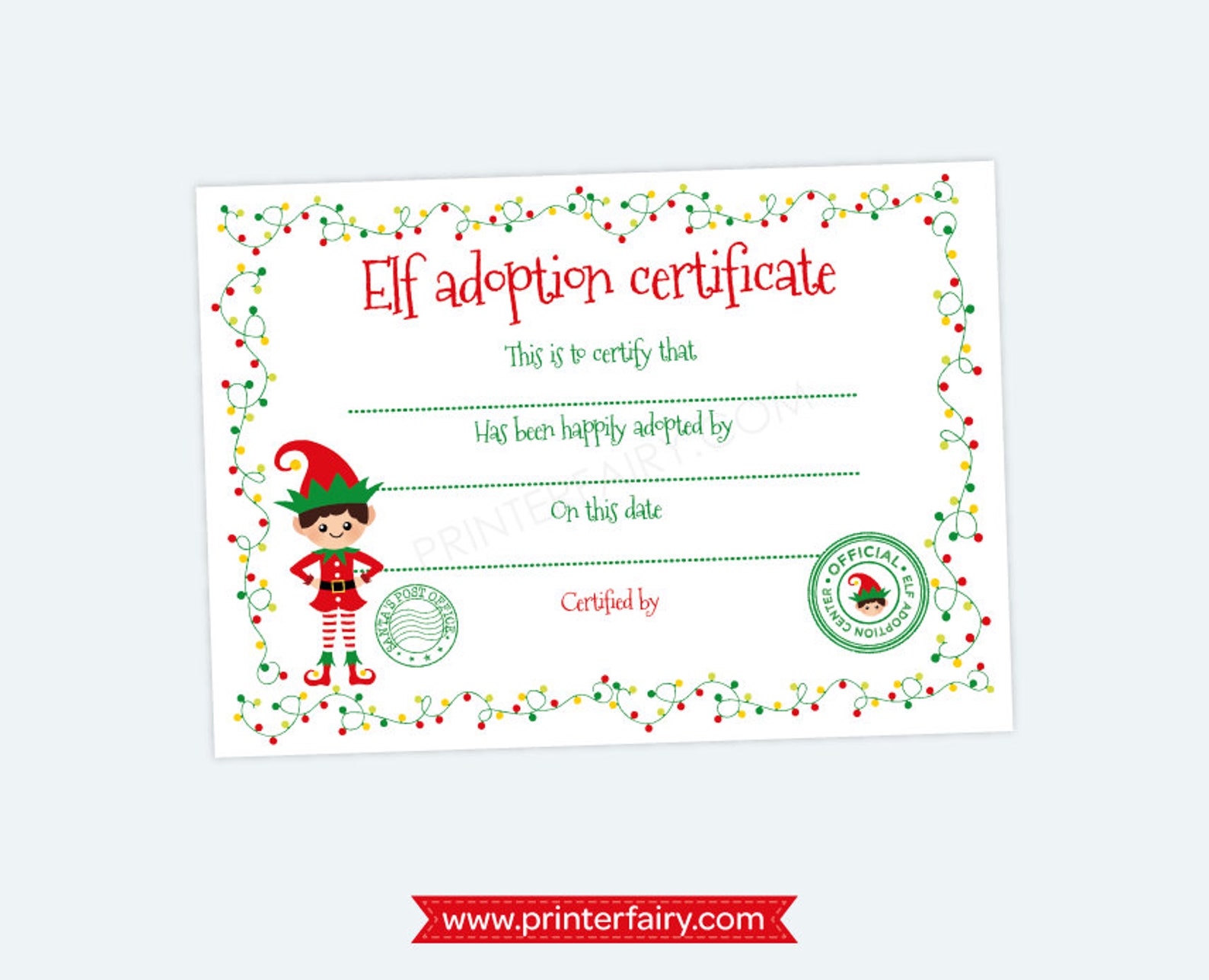Christmas ELF Activities Elf Adoption Certificate Sign - Etsy