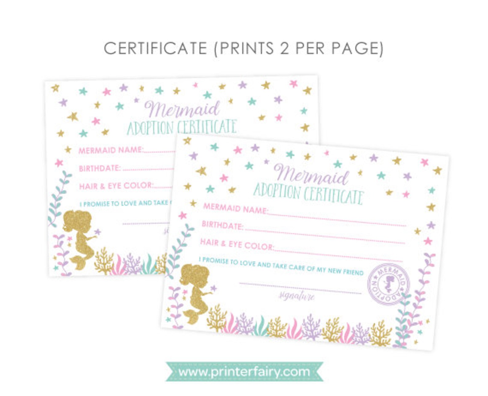 Mermaid Adoption Center Adopt a Mermaid Under the Sea Party | Etsy