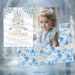 Blue Princess 1st Birthday Invitation With Photo (editable Template) - Etsy