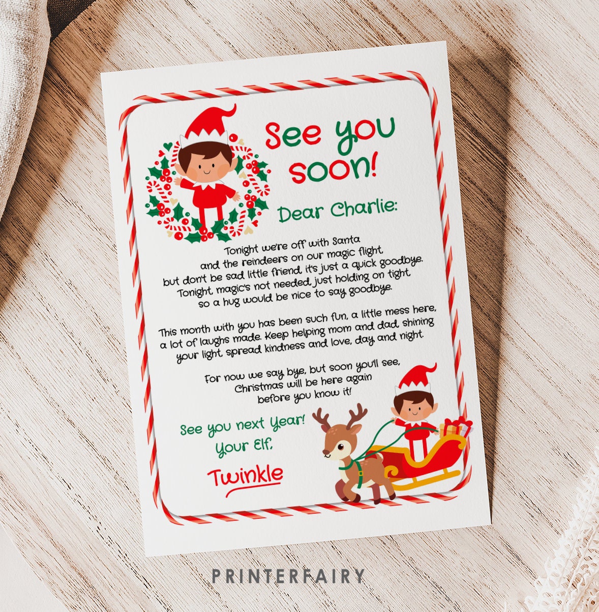Elf Printable Kit, Editable Elf Return Letter, First Time Arrival ...