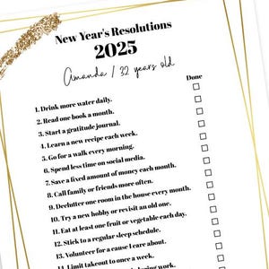 2025 Resolution Goals Editable Template, New Years Printables, New ...