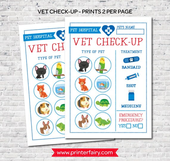 Pet Hospital sign Vet check up Pet Adoption Birthday Party | Etsy