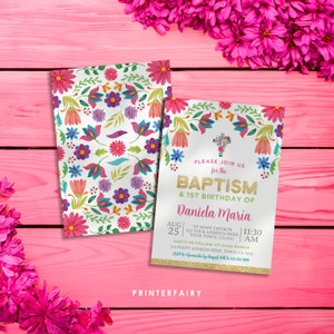 Mexican Baptism and Birthday Invitation, Editable Cinco De Mayo Party ...