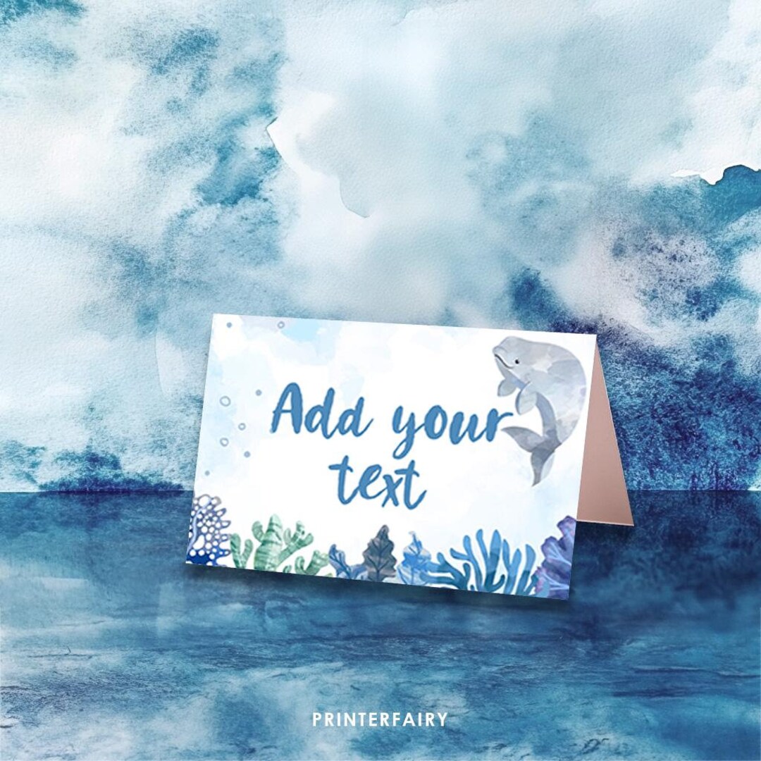 Under the Sea Birthday Party Food Tents, Whales Food Labels, Ocean ...