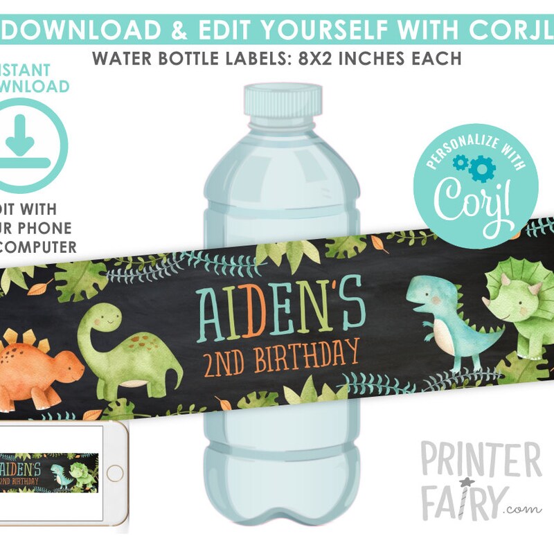 Dinosaur Labels - Etsy