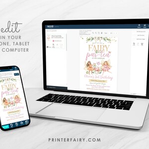 Editable Fairytale Partea Birthday Invitation, Whimsical Fall Birthday ...