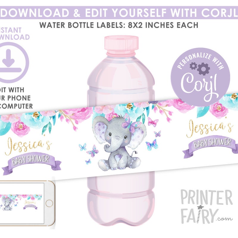 Elephant Labels - Etsy