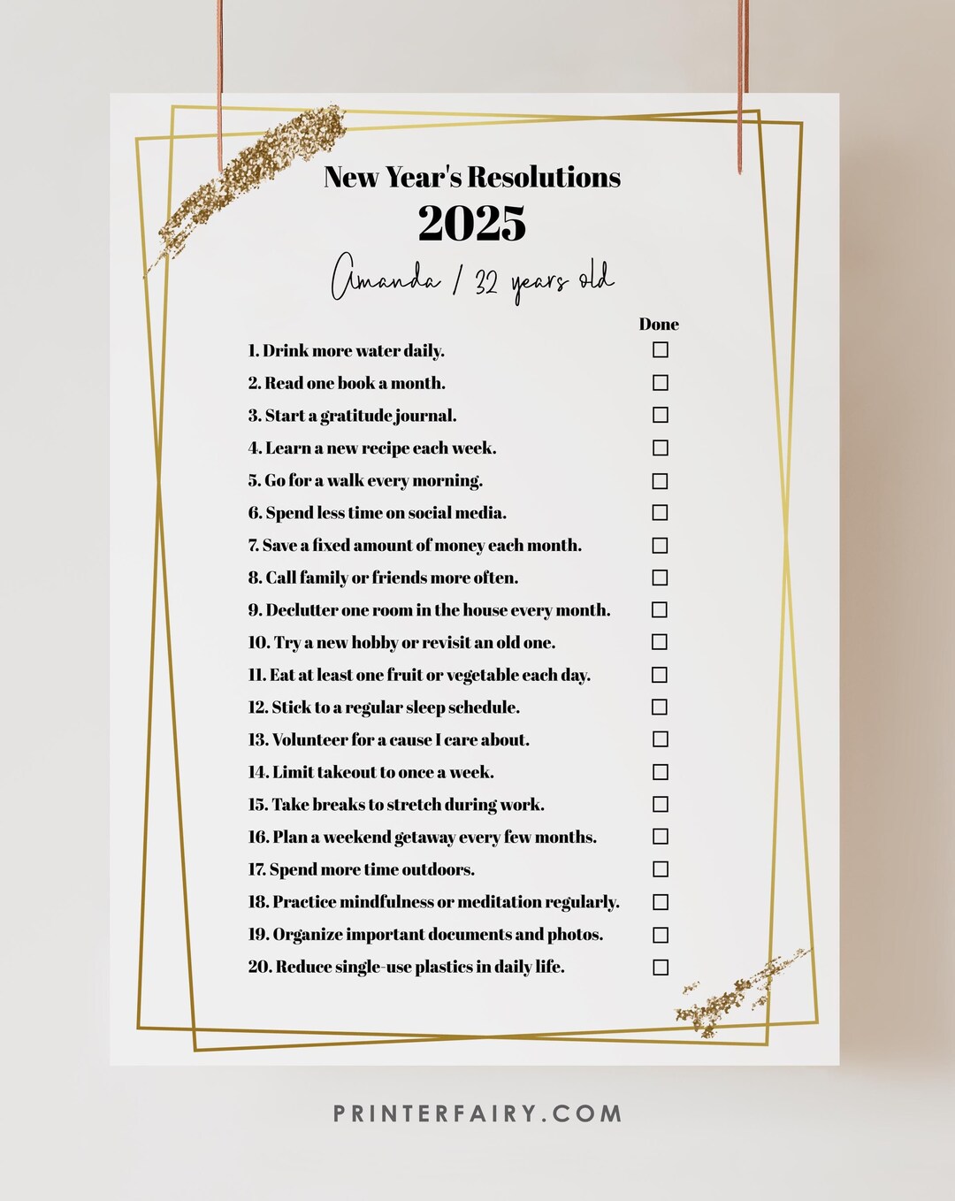 2025 Resolution Goals Editable Template, New Years Printables, New ...
