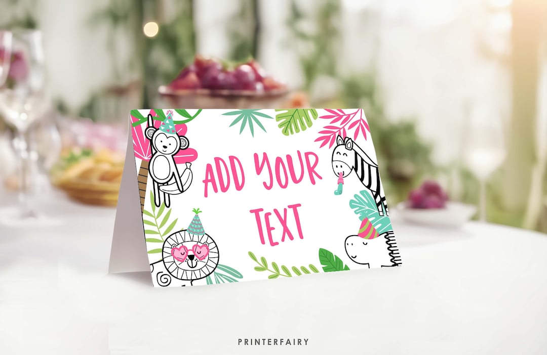 Jungle Animals Food Tents, Safari Party Theme Table Decorations ...