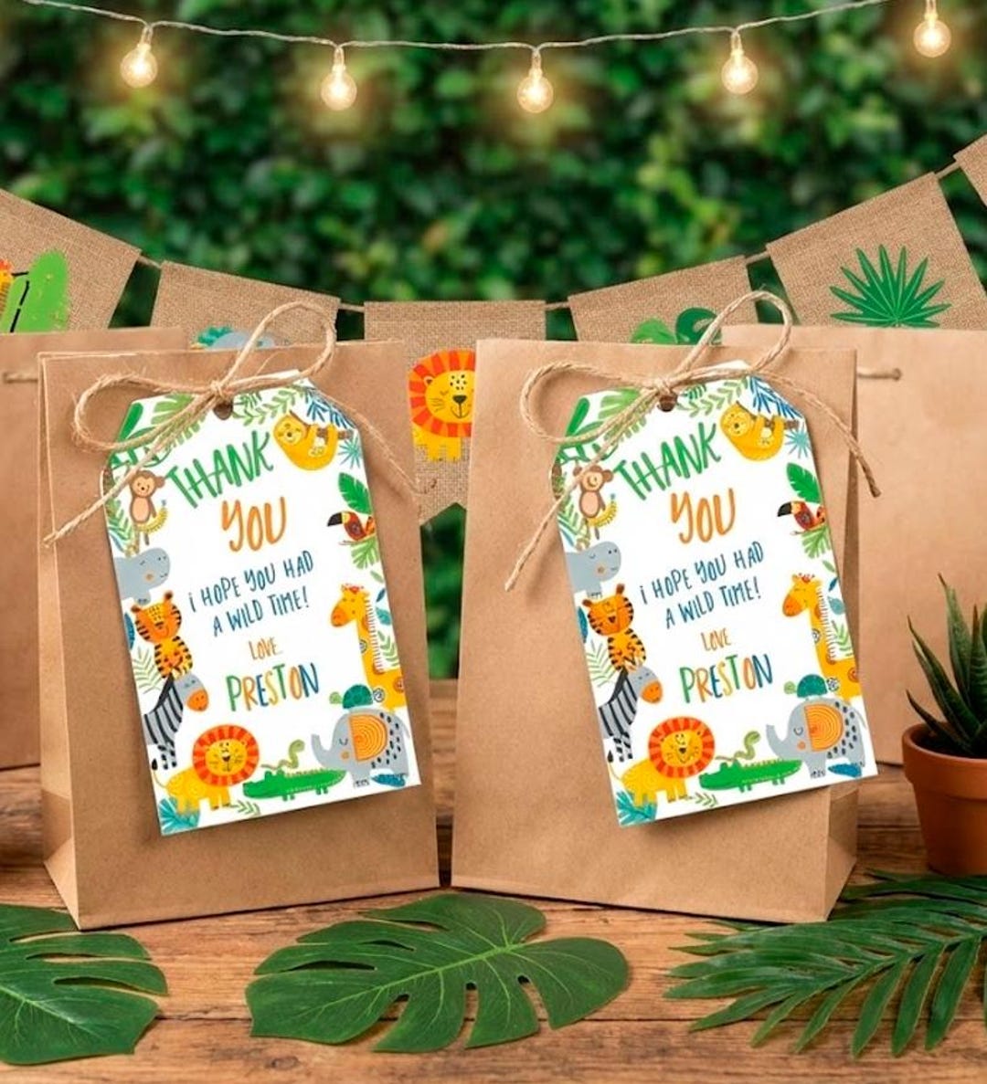 Jungle Favor Tags Editable Template, Instant Download - Etsy