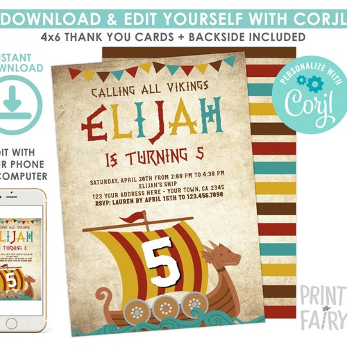 Viking Birthday Party Invitation - Etsy