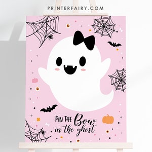 Pin the Bow Tie in the Ghost Spooky One Halloween Party Pin the Tail ...