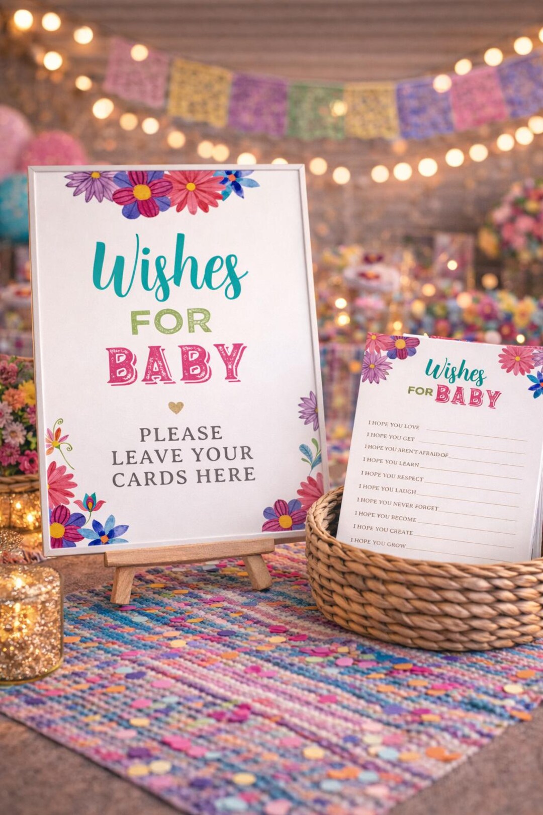 Mexican Fiesta Baby Shower Activities Wishes for Baby Sign and Card ...