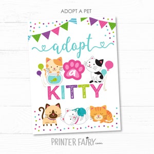 Kitty Cat Adoption Party Games, Adopt a Kitty Party, Cat Adoption ...