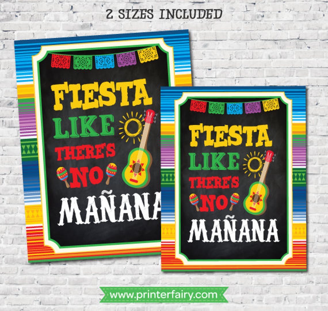 Fiesta Sign Package Mexican Birthday Party Decorations - Etsy