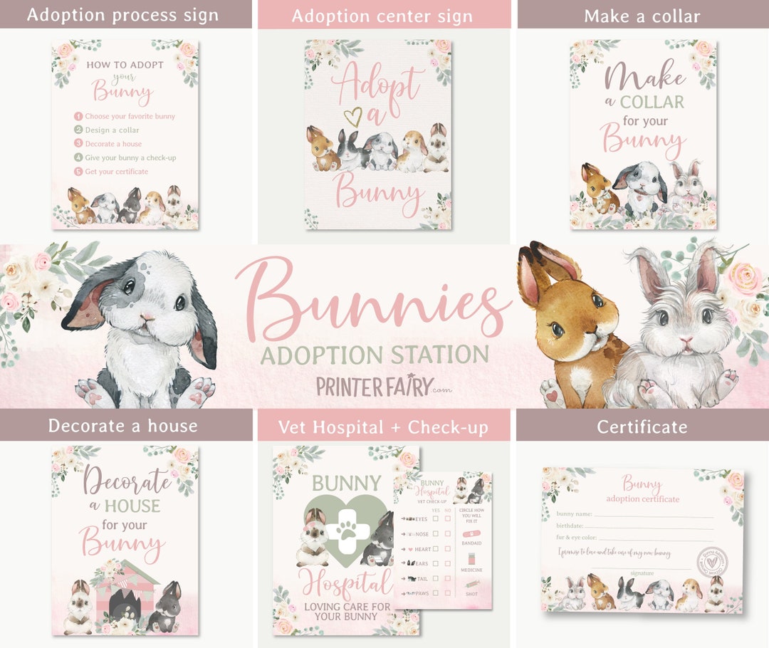 Bunny Adoption, Adopt a Pet Party, Bunny Birthday Party, Rabbit ...