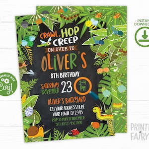 Bugs Invitation, Insects Invitation, EDITABLE, Creepy Crawlers Birthday ...