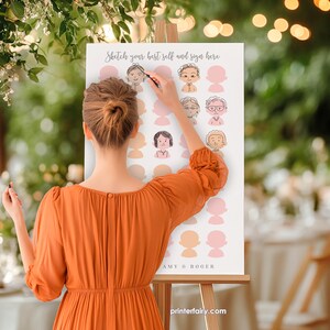 Welcome Sign for Guests to Draw Their Own Portraits, Guest Book Sign ...