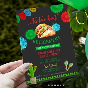 Taco About Retirement Invitation, Editable Printable Invite, Mexican ...