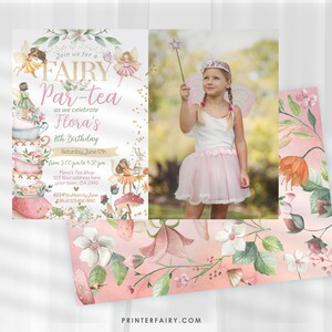 Editable Fairytale Partea Birthday Invitation With Photo, Whimsical ...