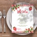 Strawberry Baby Shower Menu Sign, Editable, Strawberry Party Food Table ...