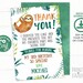 Sloth Thank You Cards, Jungle Birthday, Editable (digital Download) - Etsy