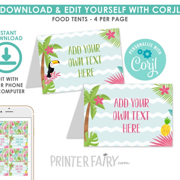 Luau Place Cards - Etsy