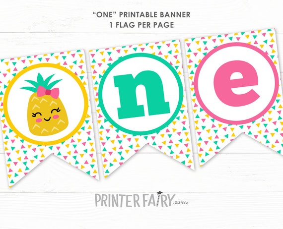 Pineapple 1st Birthday Banner, Pineapple ONE Banner, Pineapple Birthday ...