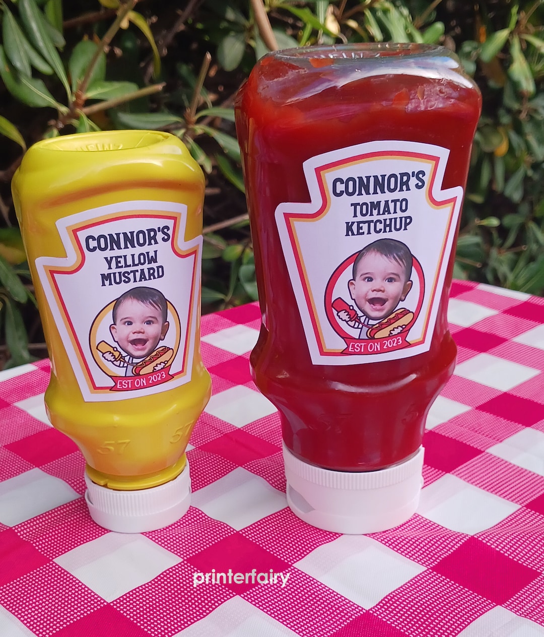 BBQ Birthday Party, Personalized Bundle of Ketchup Label and Mustard ...