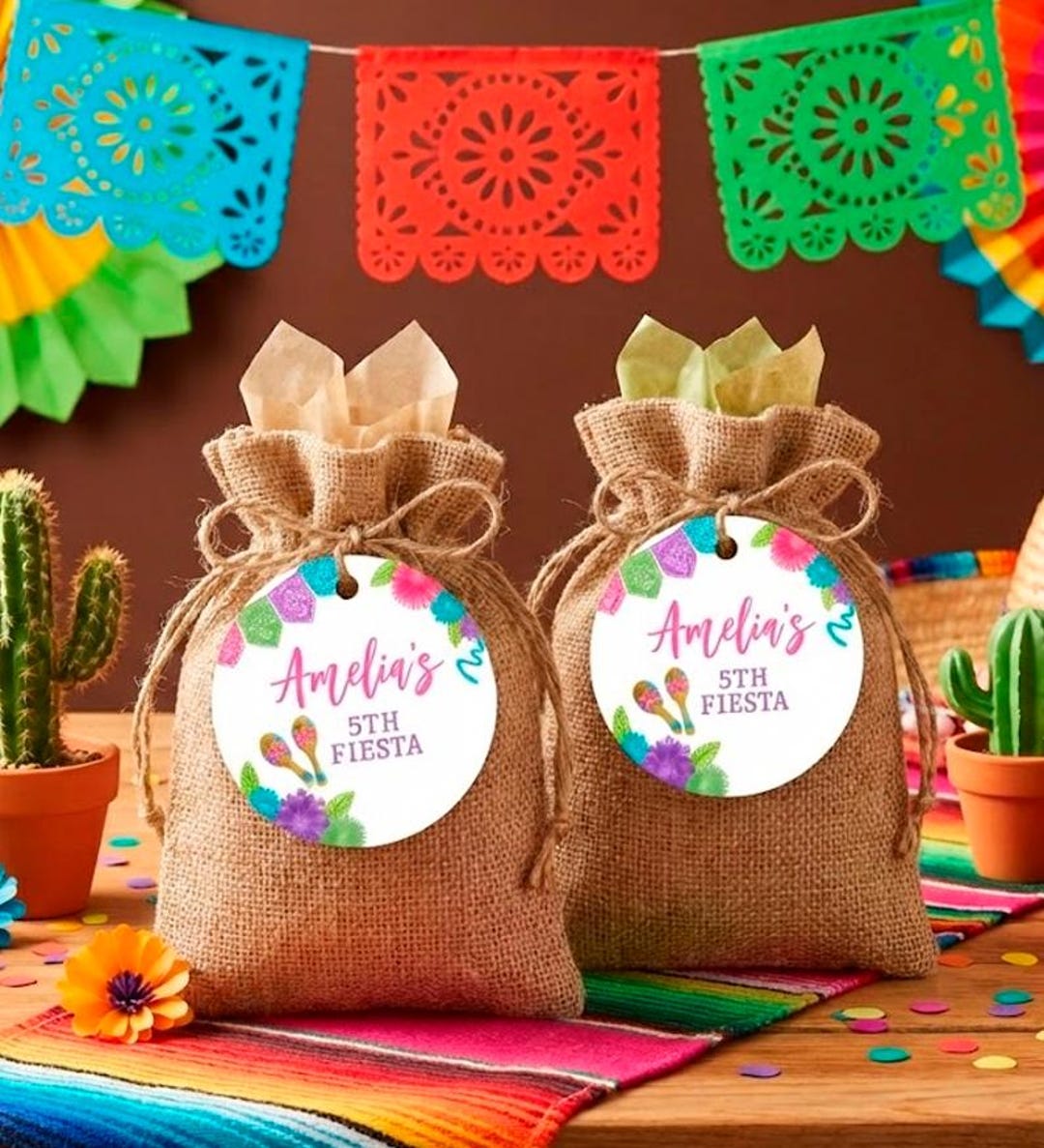 Fiesta Cinco De Mayo Party Toppers Round Tags Editable Templates ...