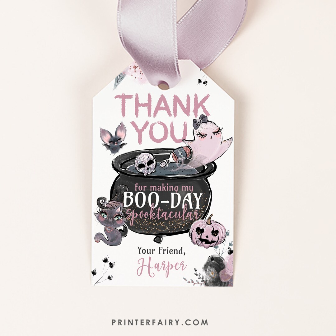 Halloween Favor Tags EDITABLE Template Boo Day Spooky Halloween ...