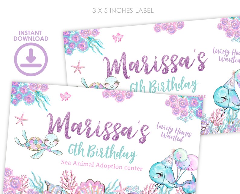 Under the Sea Party Gable Box Labels Ocean Theme Party - Etsy