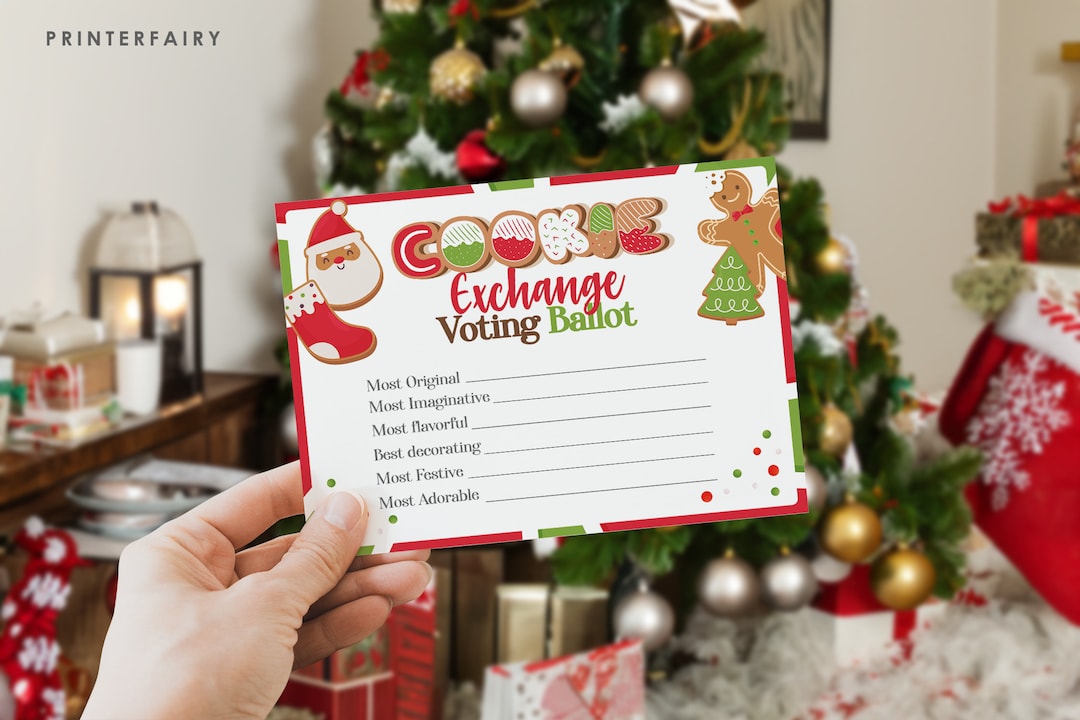 Christmas Cookie Contest Voting Ballot - Engage Guests in Your Holiday ...
