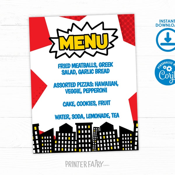 Hero Birthday Party - Etsy