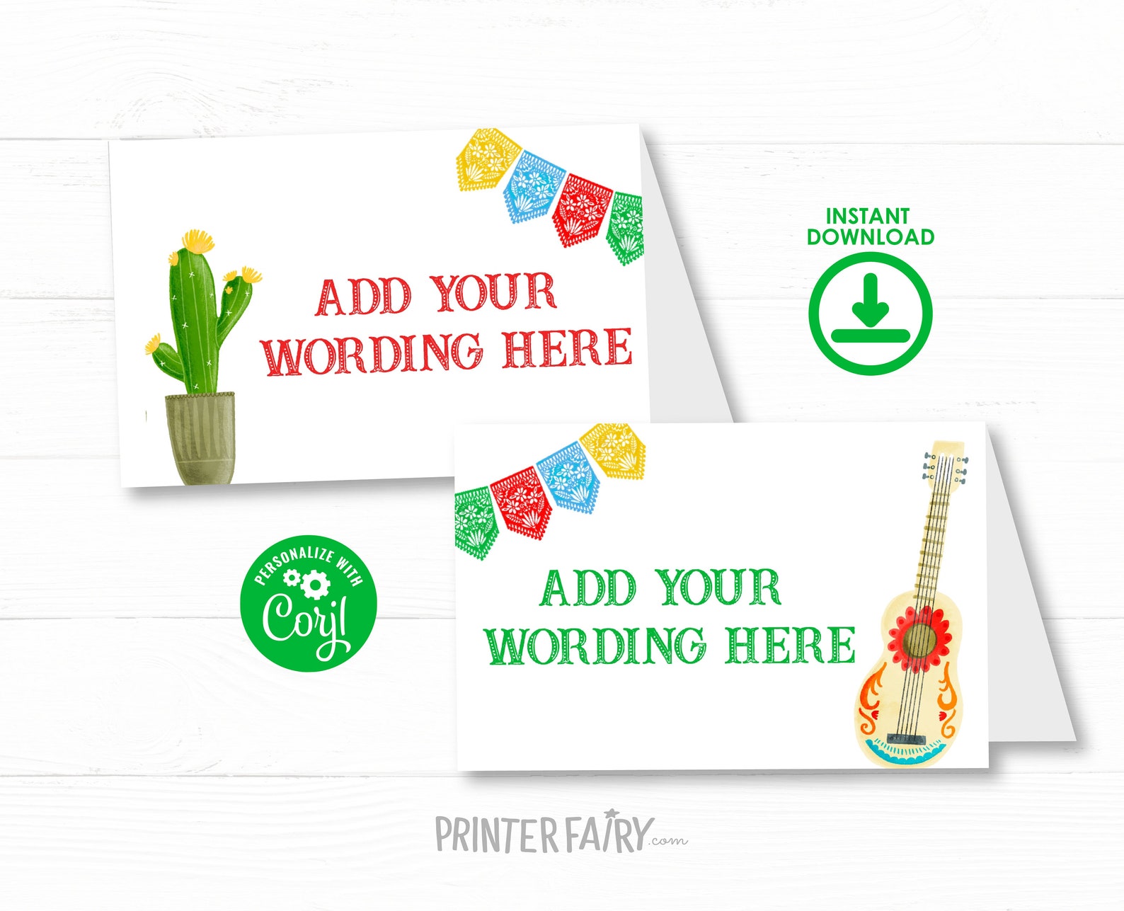 Fiesta Birthday Party Food Tents Editable Mexican Fiesta Food - Etsy