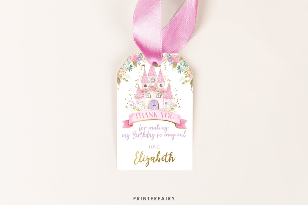 Princess Favor Tags, Editable, Princess Birthday Party, Castle Favor ...