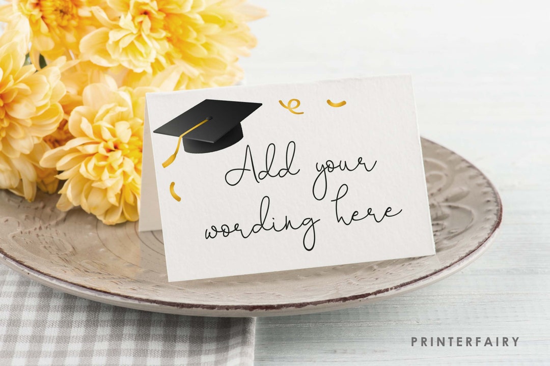 Graduation Place Cards, Editable Template, College Graduation Decor ...