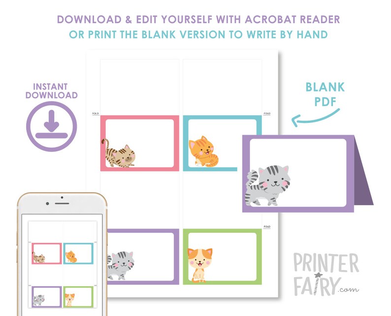 Cat Food Labels Kitty Food Tags Buffet Cards Pet Adoption | Etsy