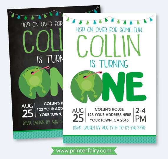 Frog First Birthday Invitation, Pond Birthday Invite, Animal Birthday ...