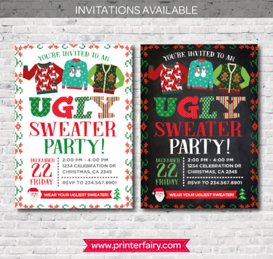 Ugly Sweater Contest Printables Holiday Party Christmas | Etsy