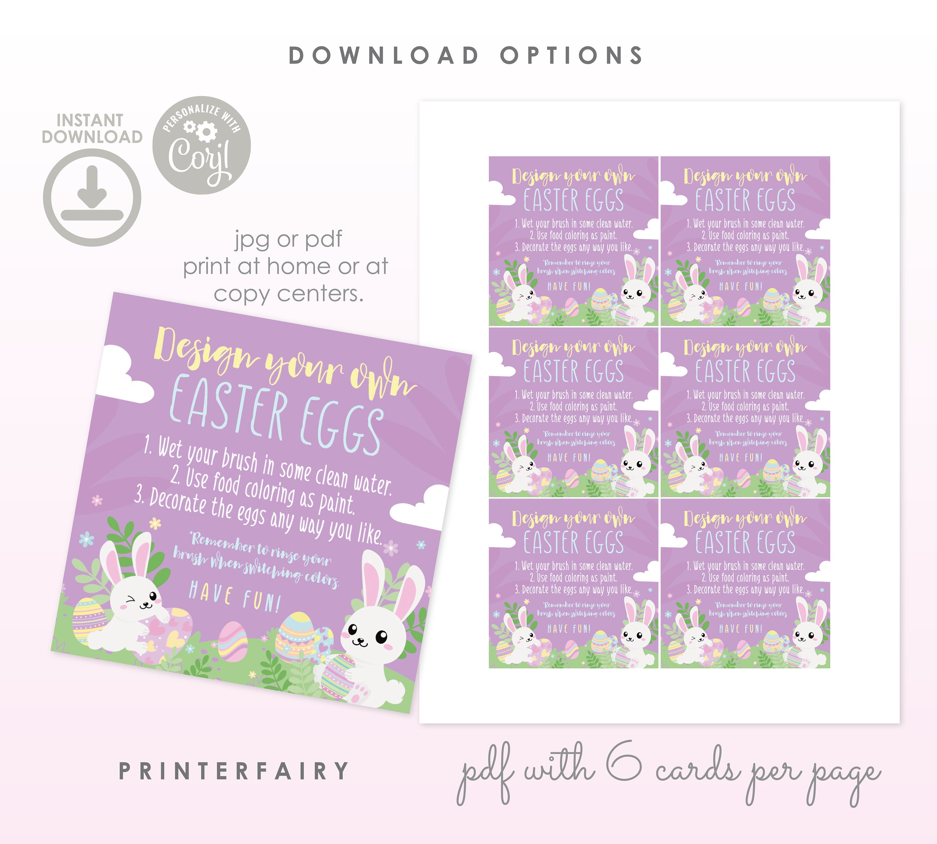 Easter Egg Decoration Party Printable Bundle With Editable Sign and ...