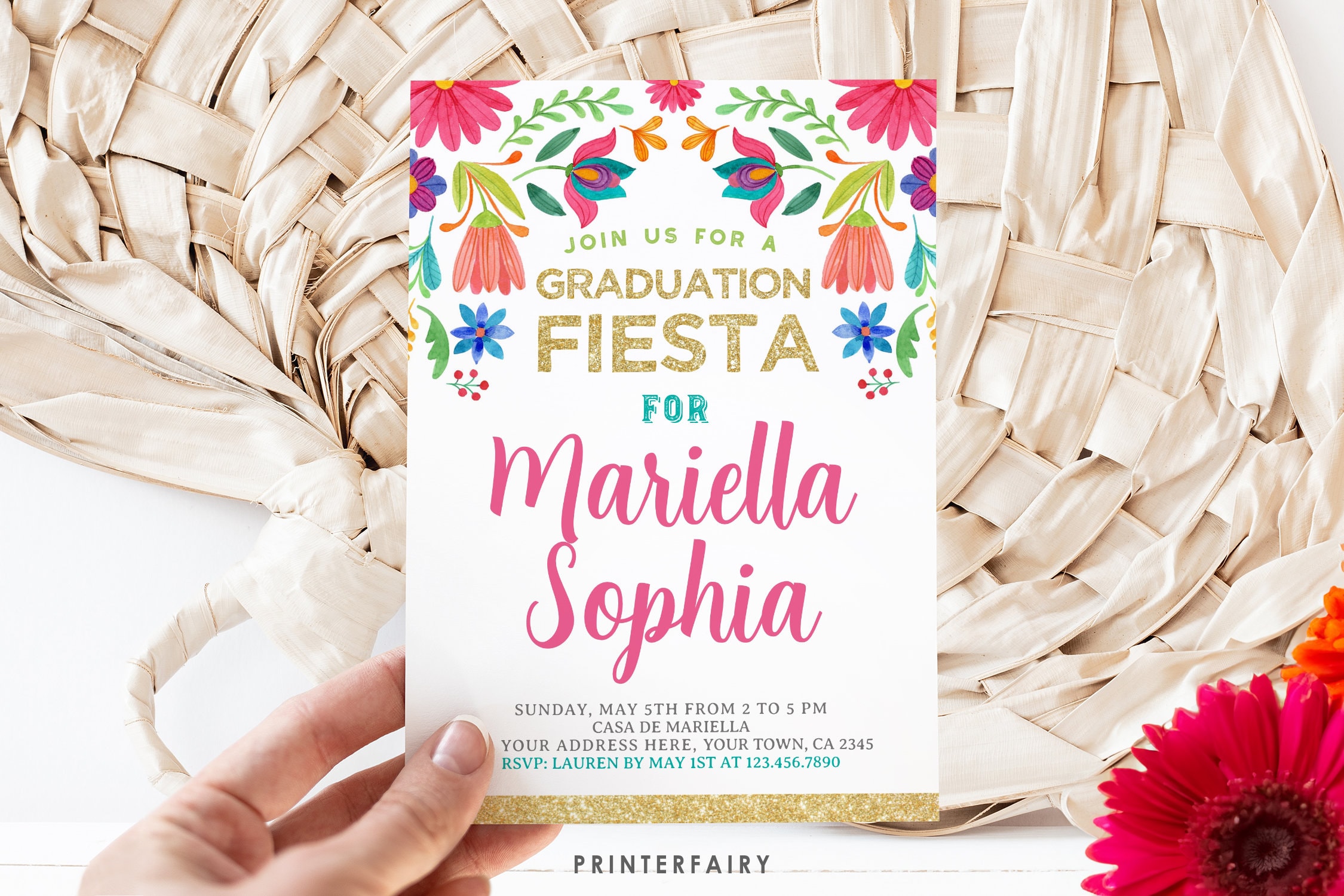 Graduation Party Invite, Editable Mexican Theme Fiesta, Cinco De Mayo ...