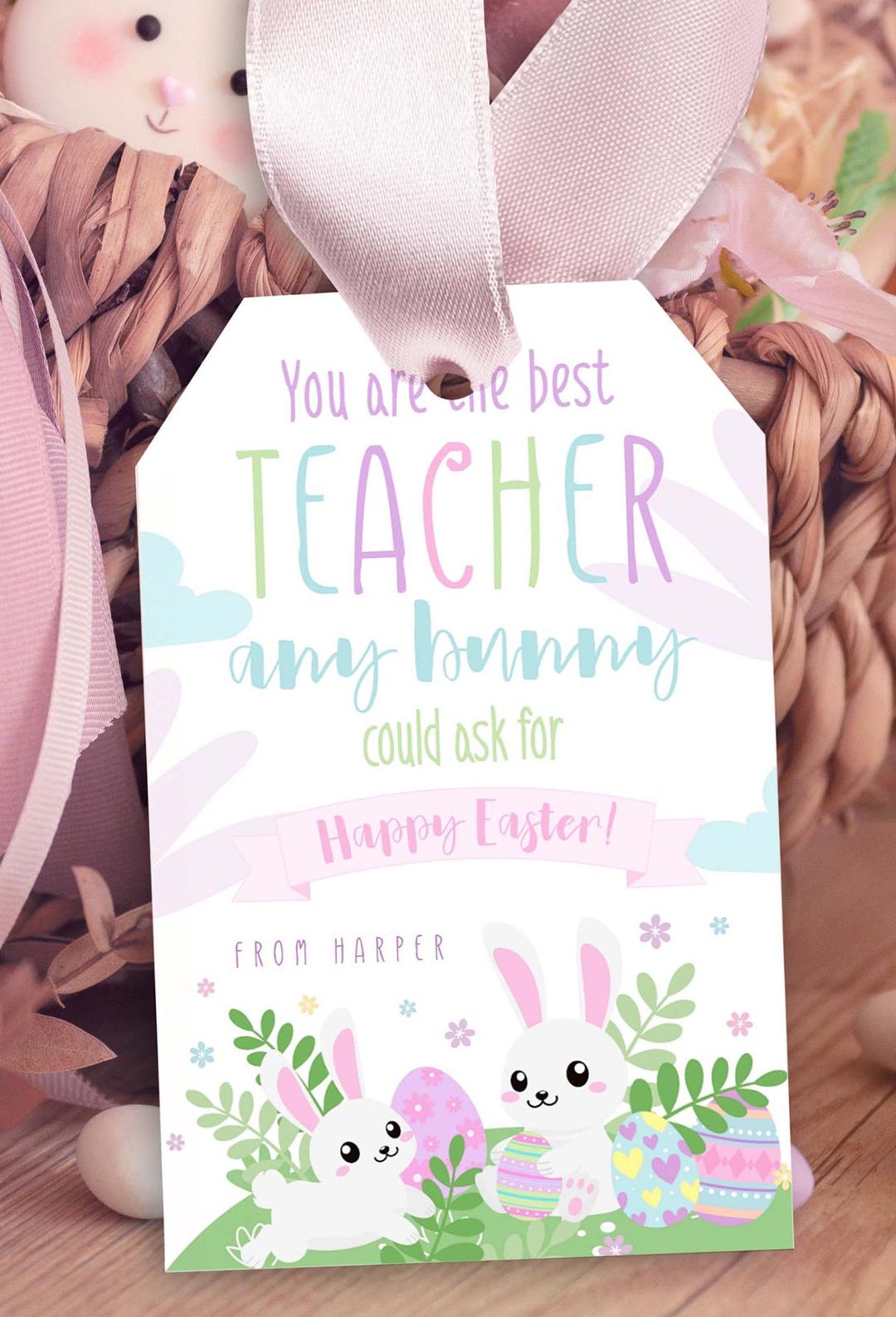 Easter Teacher Gift Tag, Printable Appreciation Favor (digital Download ...