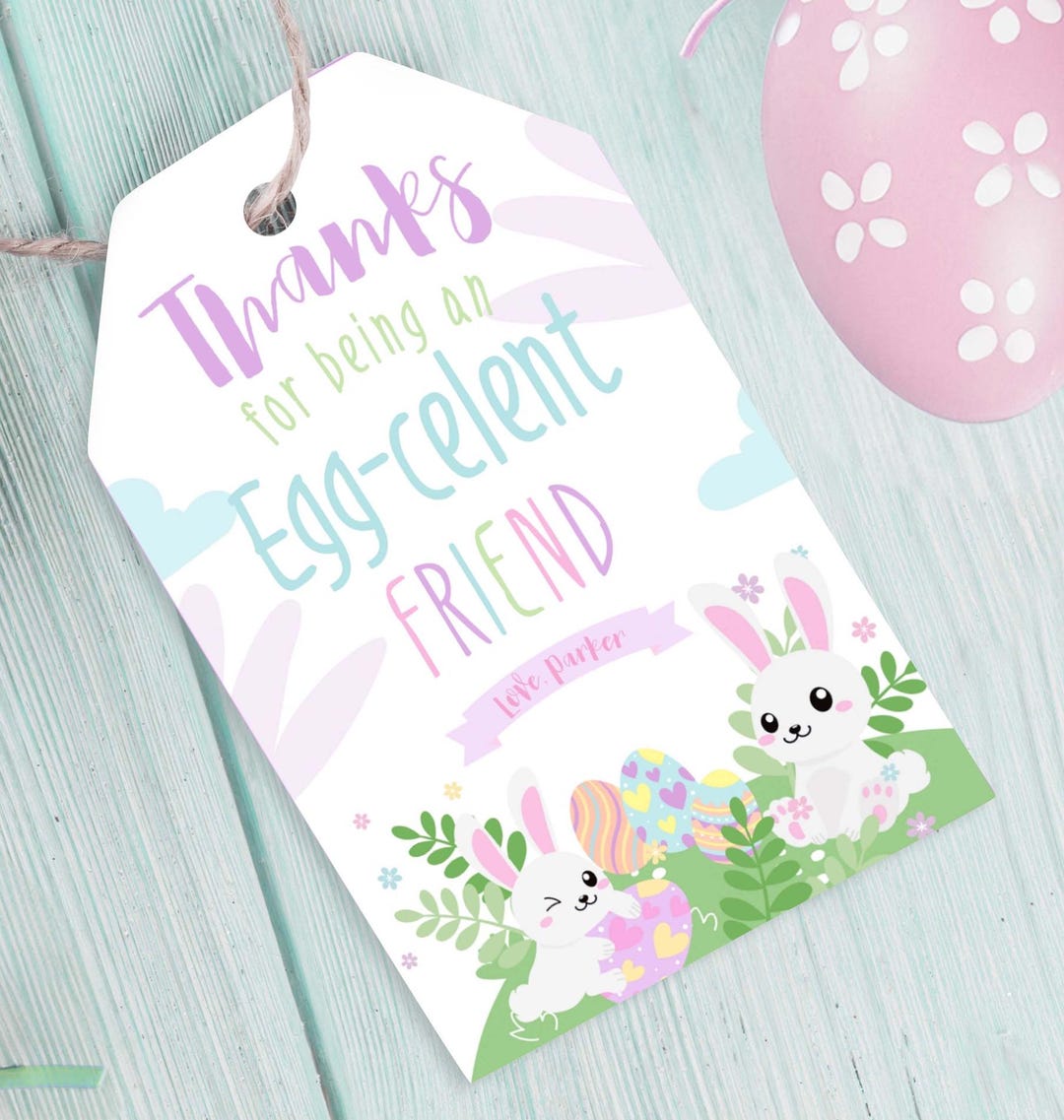 Eggcellent Easter Printable Tag, Easter Printable Gift Tags, Editable ...