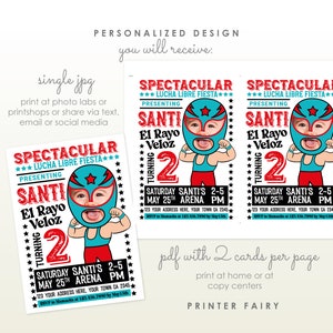Lucha Libre Invitation With Photo, Personalized for Any Age, Cinco De ...